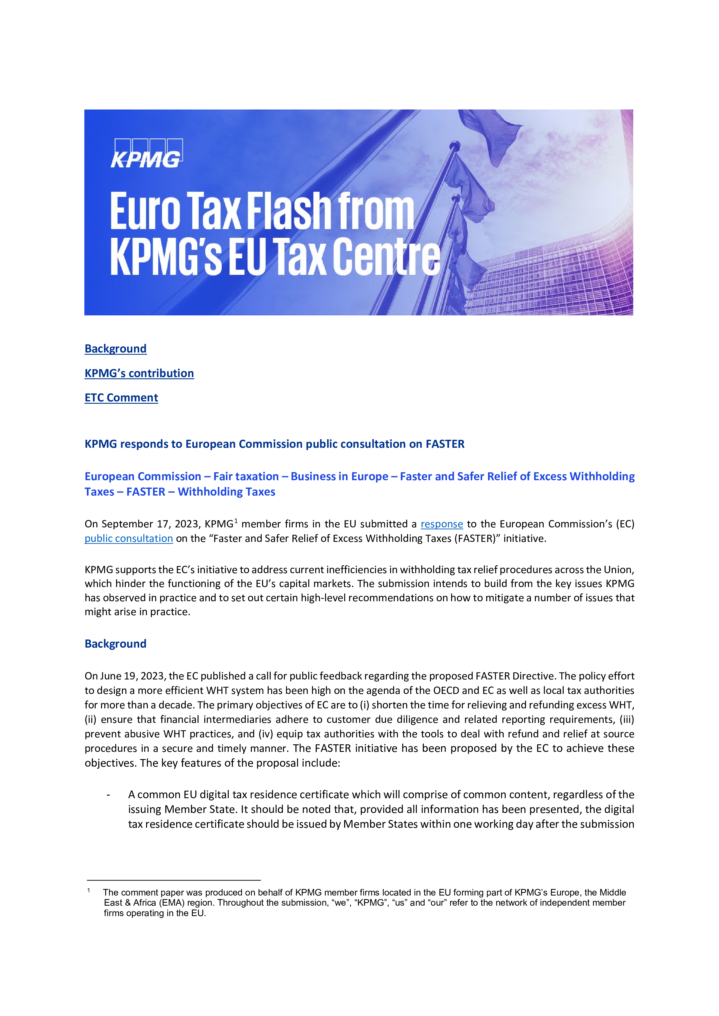 Euro Tax Flash from KPMG's EU Tax Centre-洞见研报-行业报告