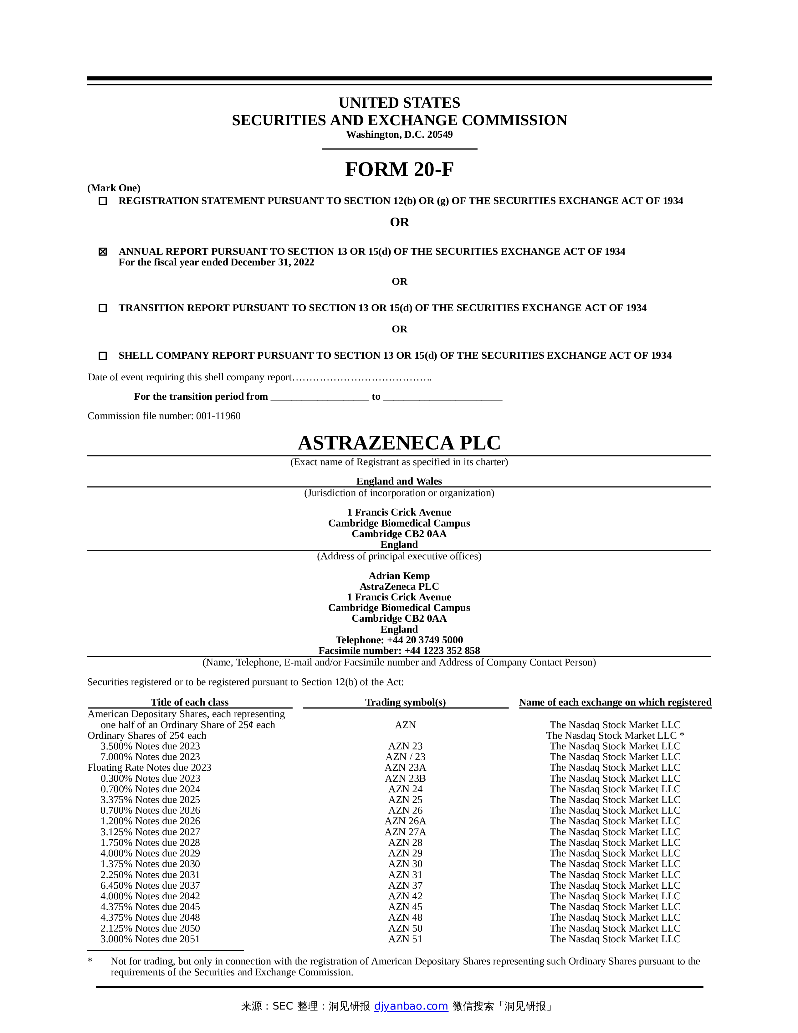 sec-form-20-f-astrazeneca-plc